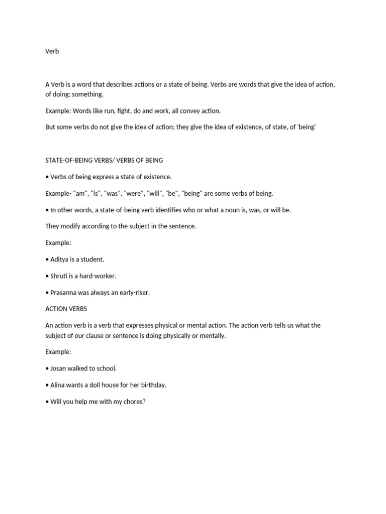 Verb-WPS Office | PDF | Verb | Grammatical Tense
