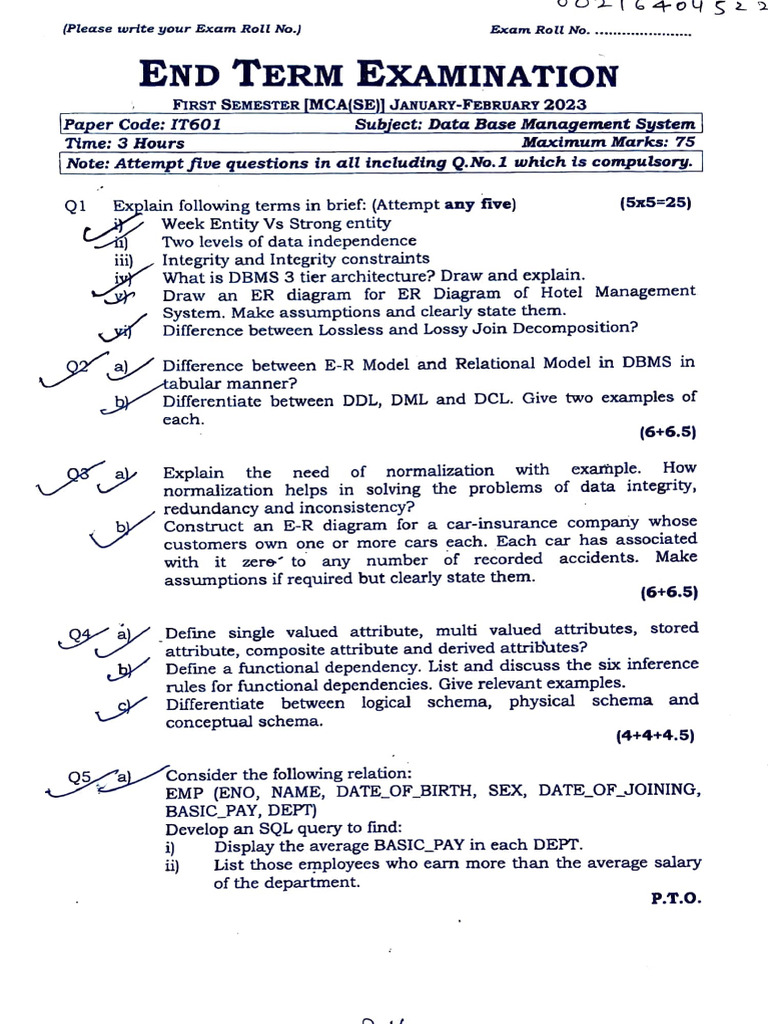 MCA(SE) First Sem Question Paper | PDF | C++ | Method (Computer ... MCA(SE) First Sem Question Paper | PDF | C++ | Method (Computer ...