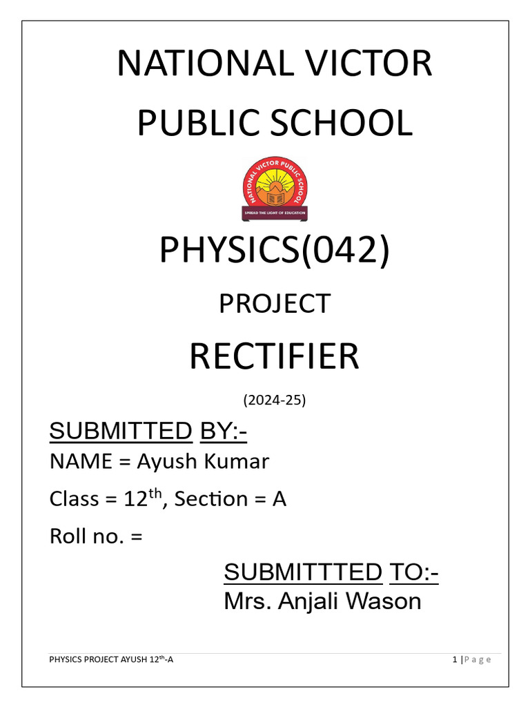 PHYSICS | PDF | Rectifier | Power Supply