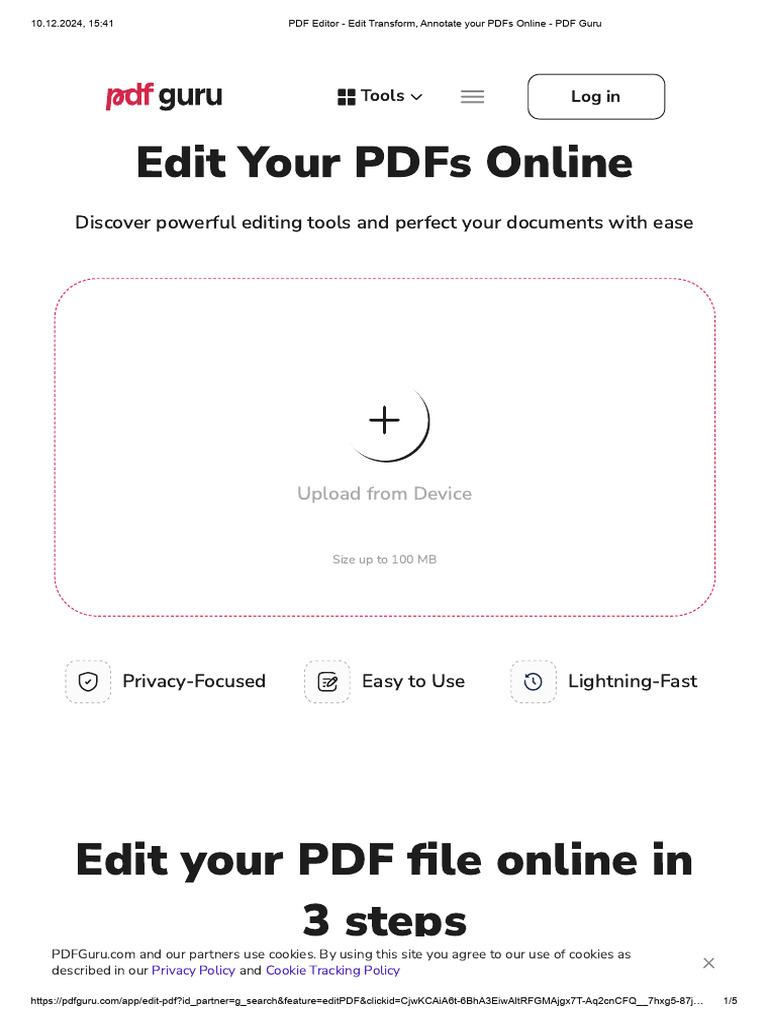 Edit PDFs Easily with PDF Guru Online | PDF | Software | Computer Science