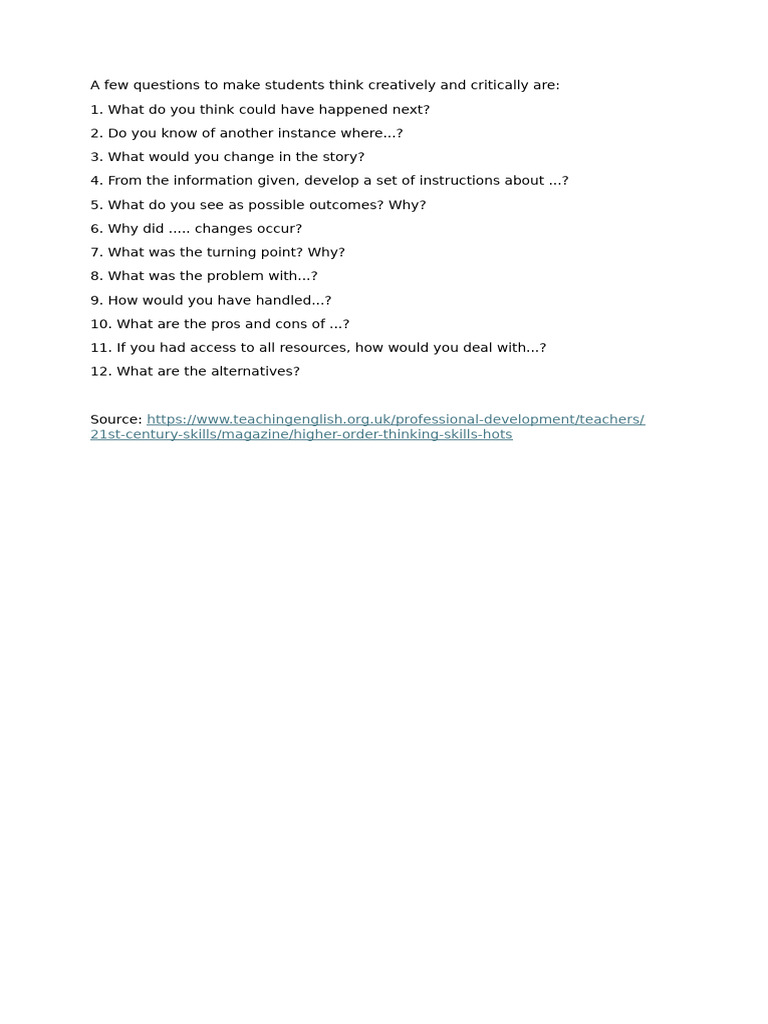 Hots Questions | PDF