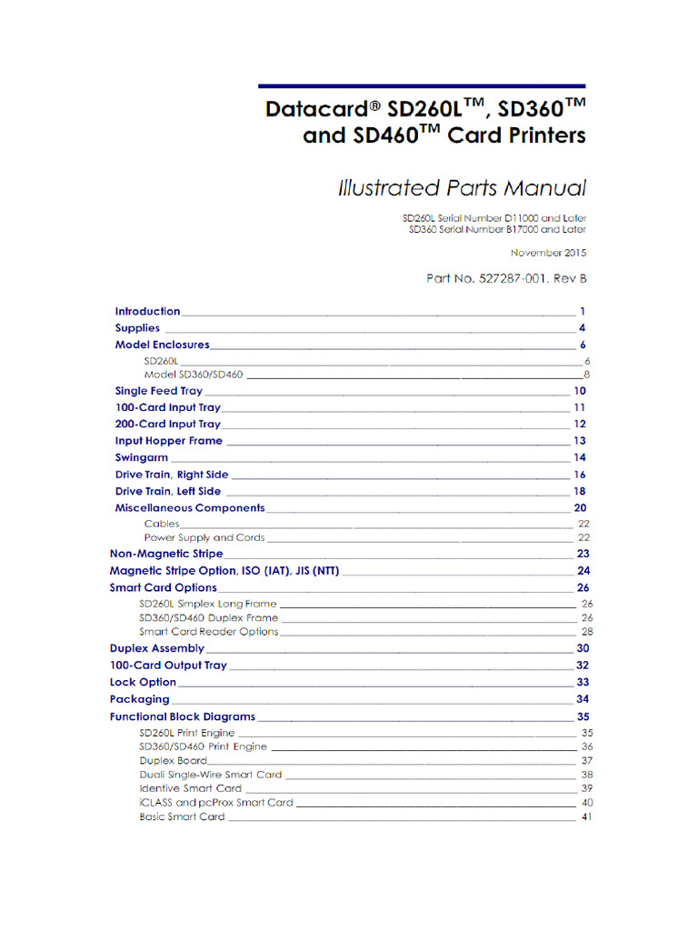 Manual Datacard SD260-360-460 | PDF