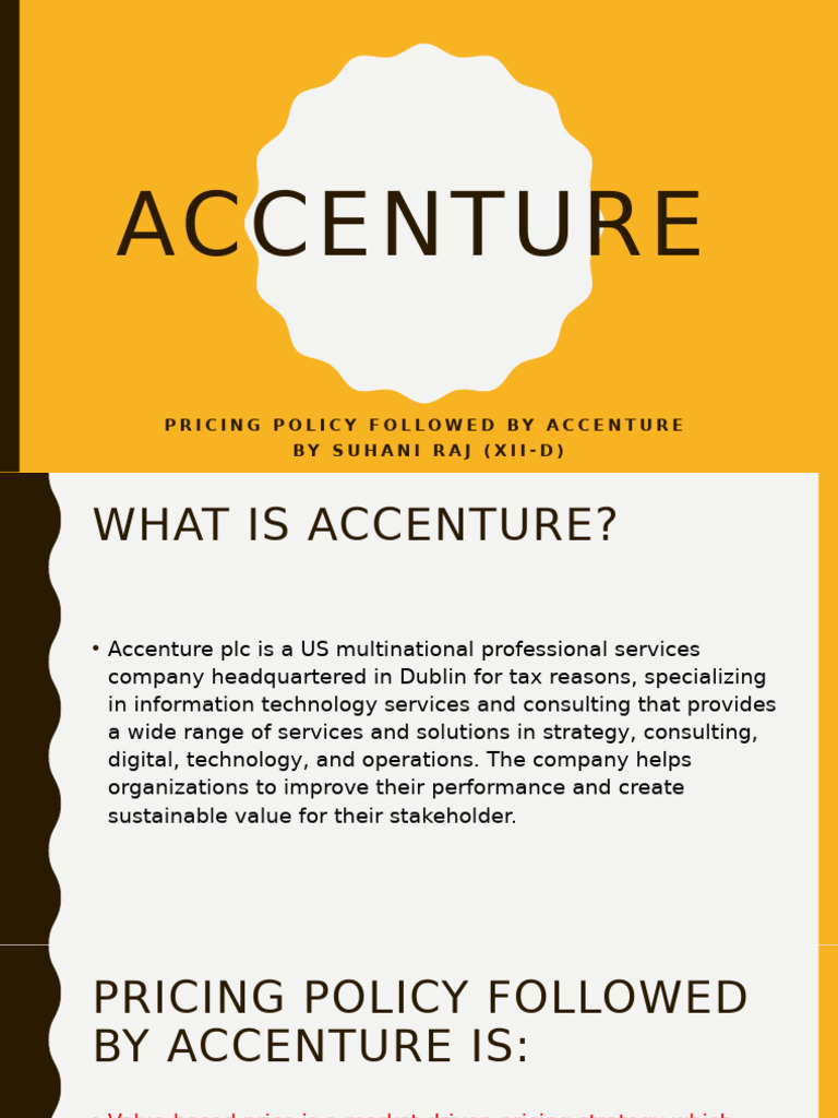Accenture's Value-Based Pricing | PDF