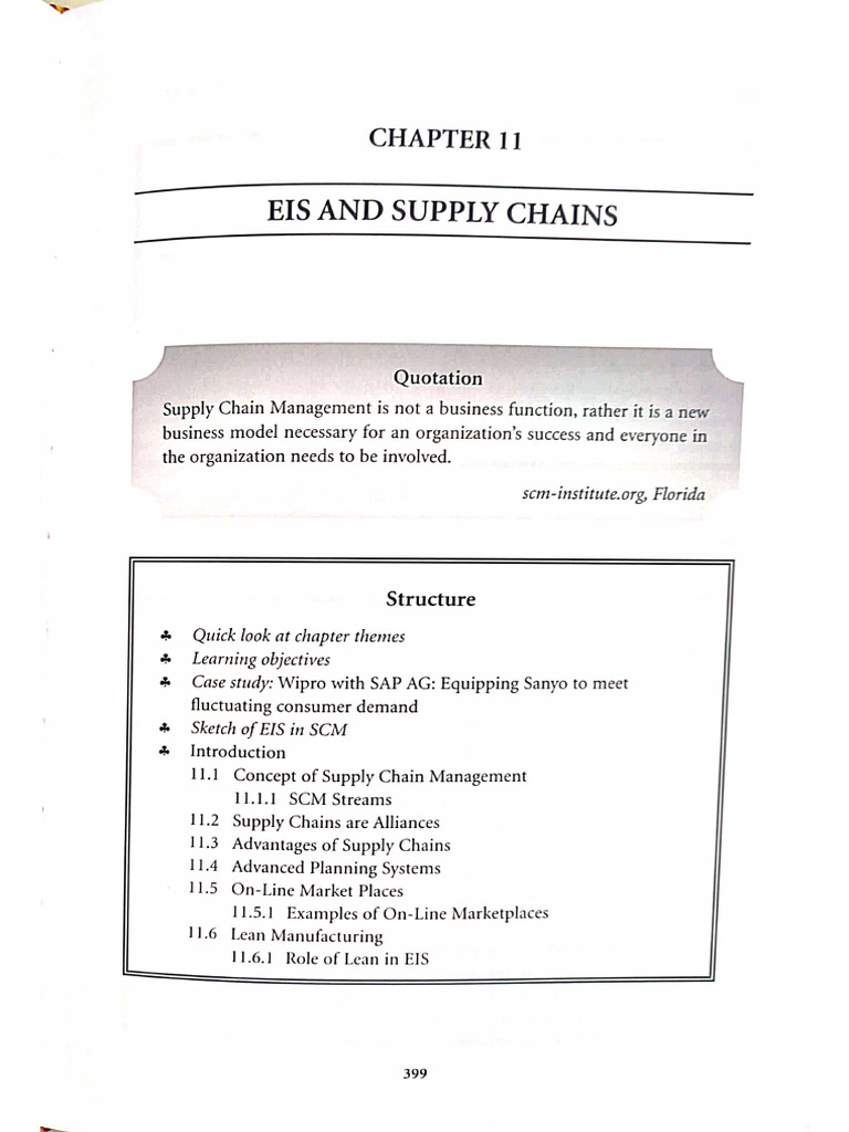 Chapter (11) Eis and Supply Chains | PDF