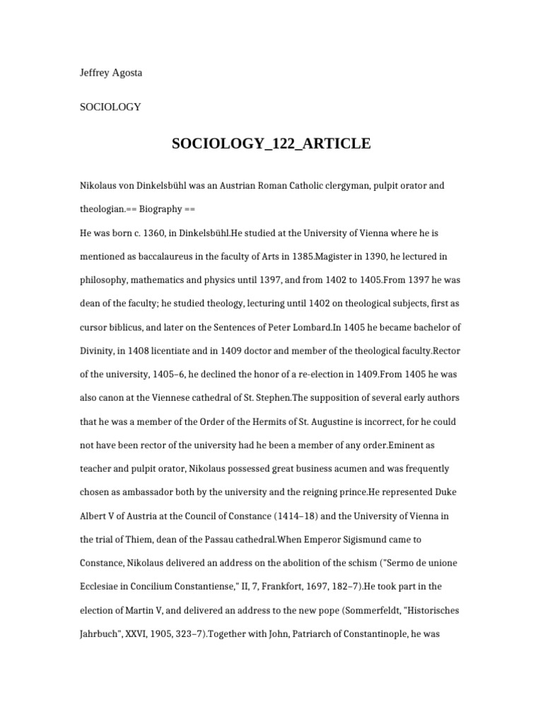 SOCIOLOGY_122_ARTICLE | PDF | Catholic Church