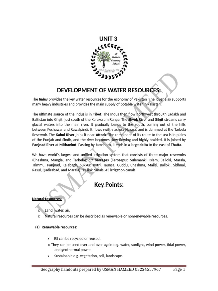 water resources | PDF | Indus River | Irrigation