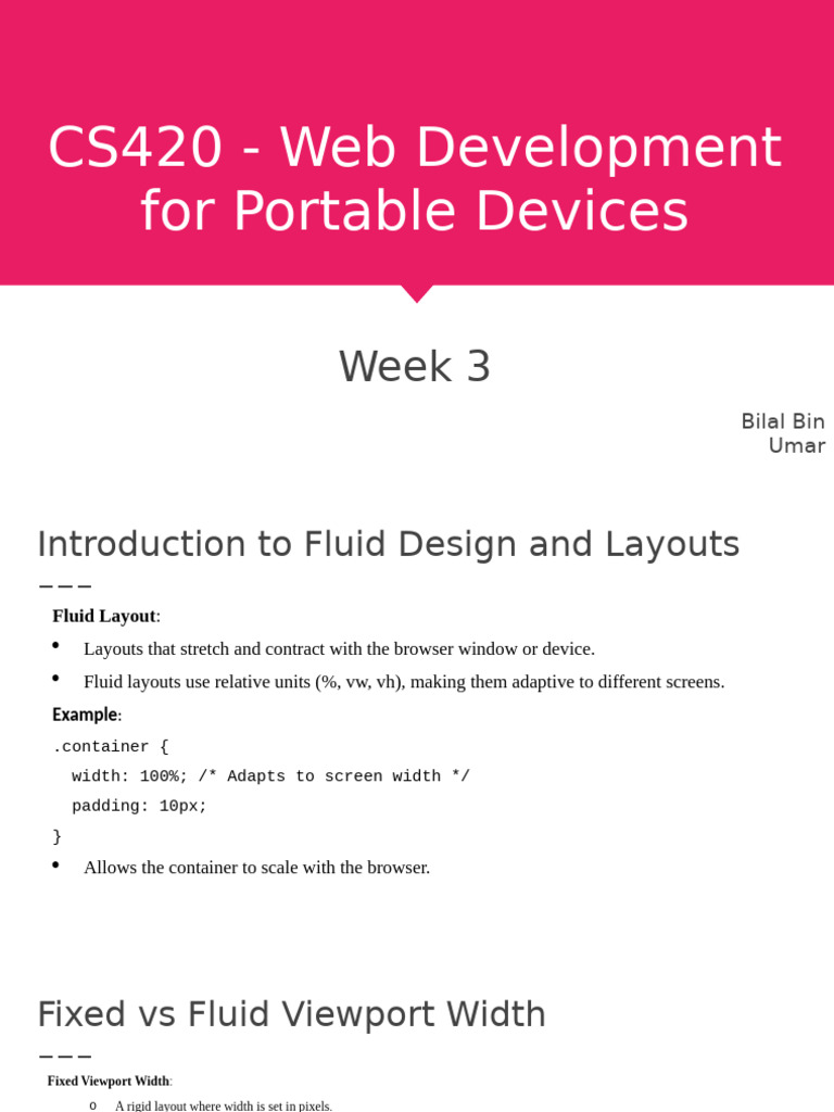 CS420 Week 3 | PDF