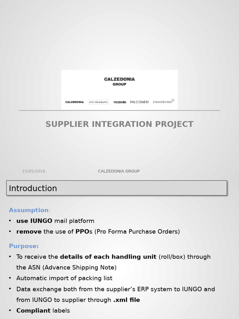 Supplier Integration Project | PDF | Xml | Computing