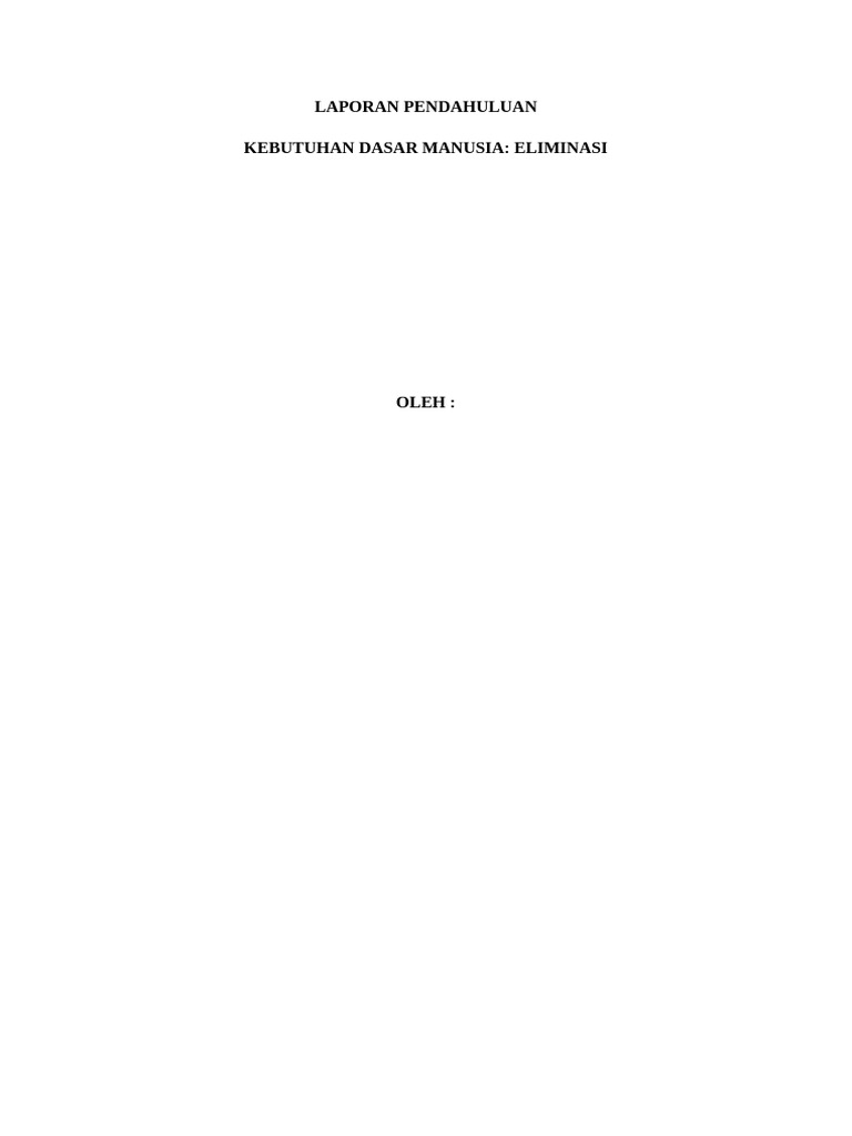 Proses Eliminasi: Defekasi dan Miksi | PDF
