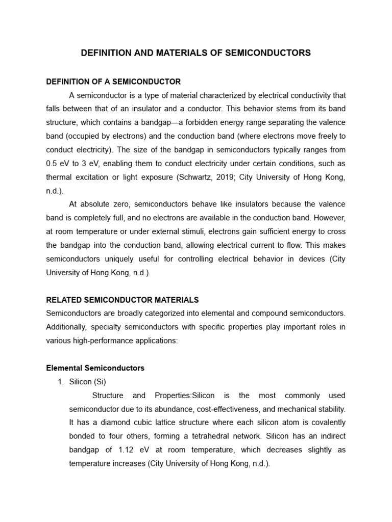 Semiconductor Materials Overview | PDF | Gallium Arsenide | Semiconductors