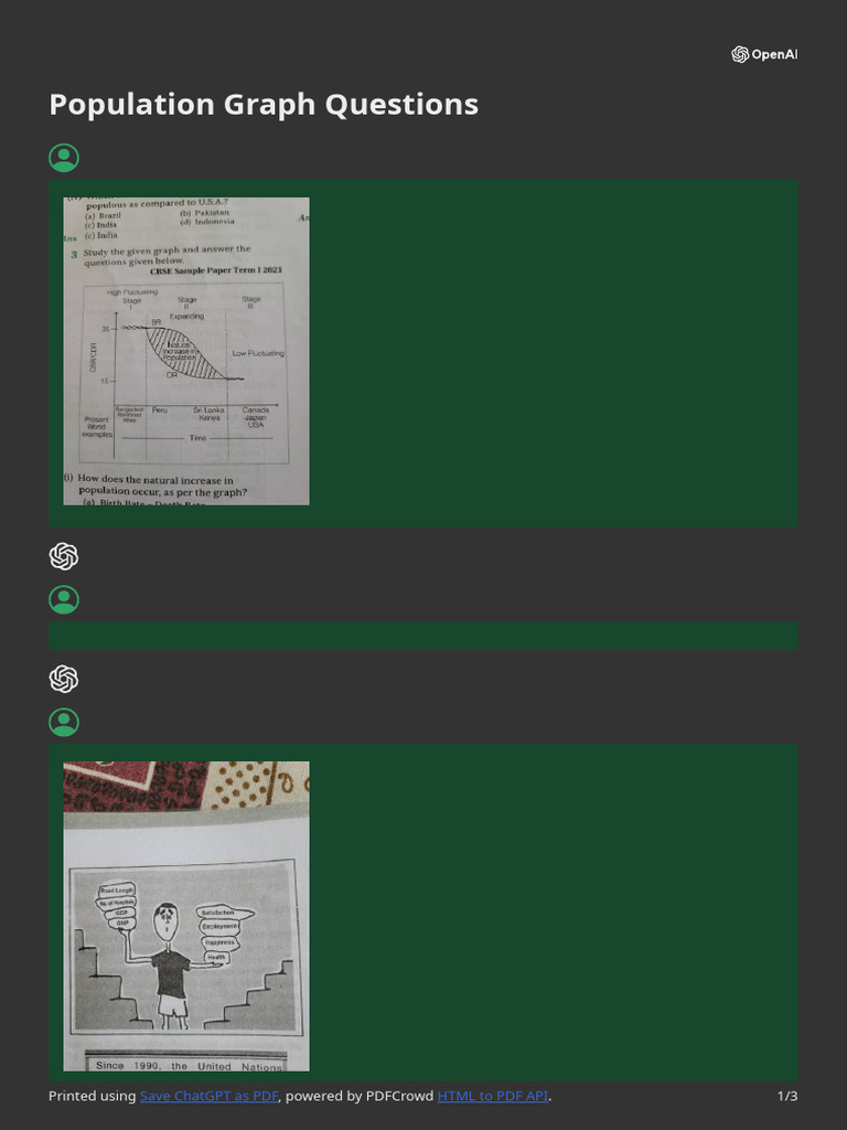Population Graph Questions | PDF