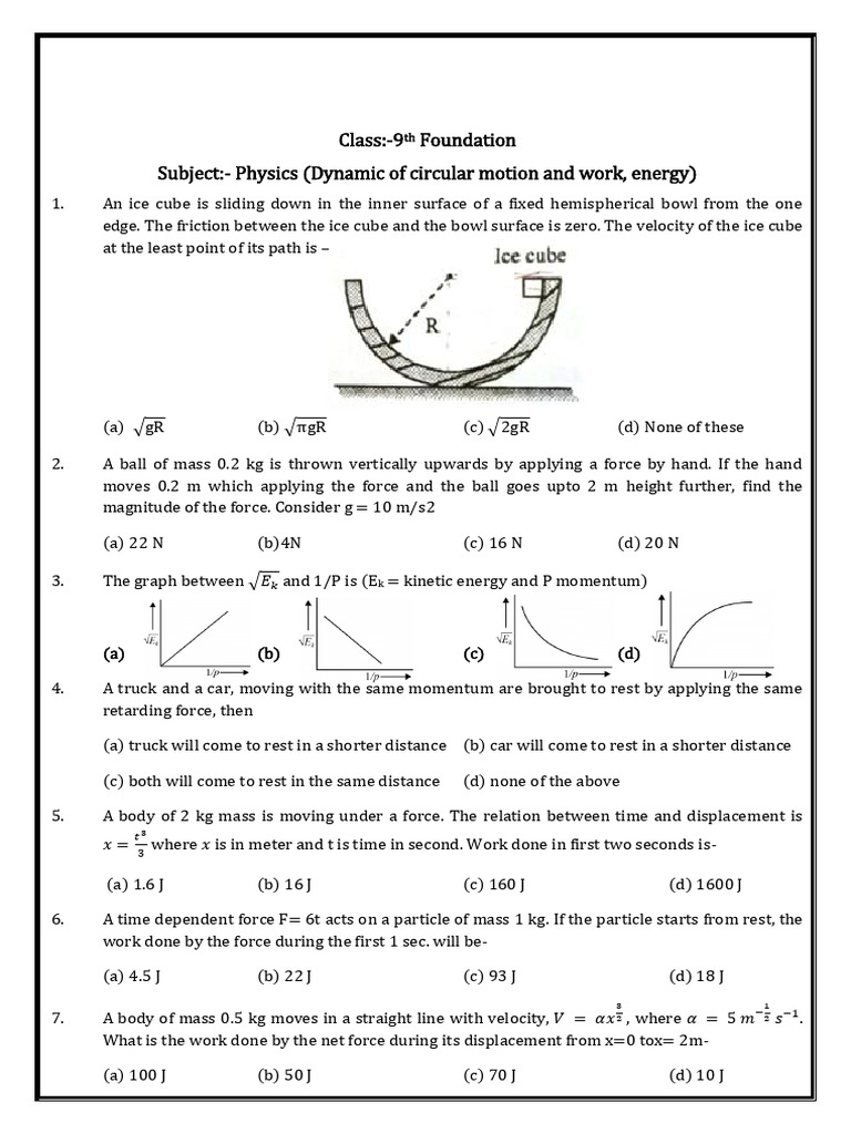 9th-Foundation Physics (Dynamic of Circular Motion and Work, Energy ...