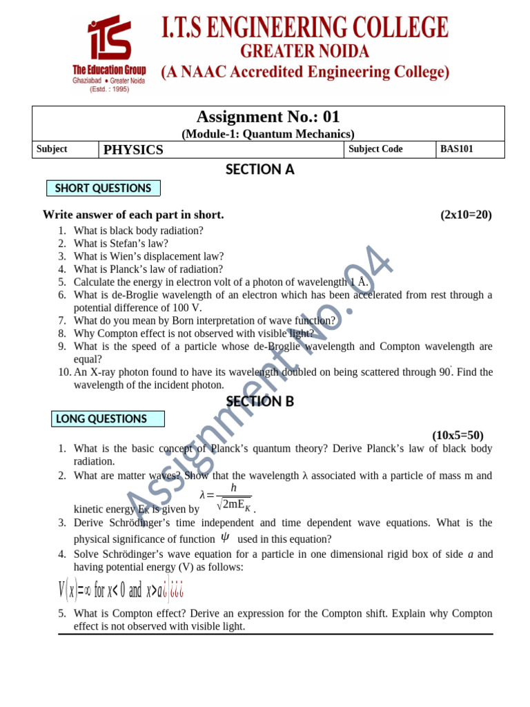 ASH_1ST SEM_PHYSICS_1 | PDF