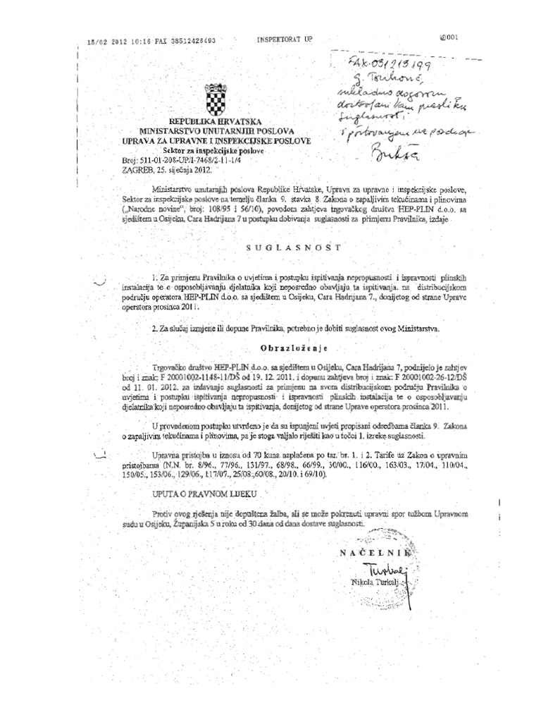 Pravilnik HEP PLIN Osijek | PDF