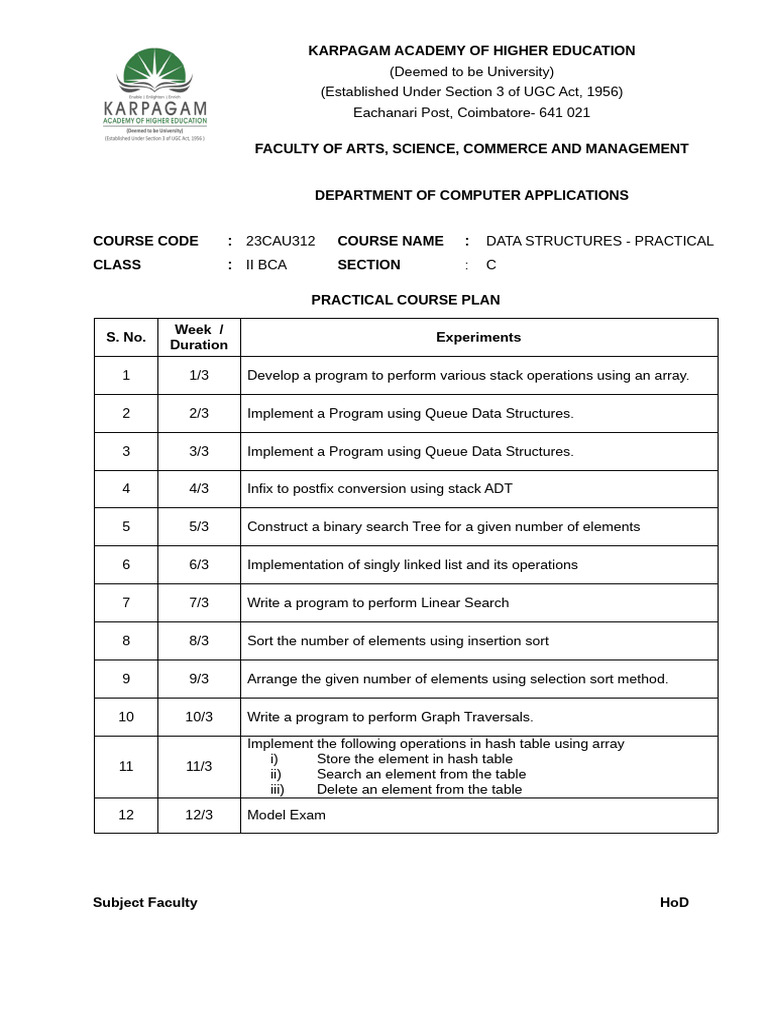 Lab Course Plan | PDF | Theoretical Computer Science | Algorithms And ... Lab Course Plan | PDF | Theoretical Computer Science | Algorithms And ...