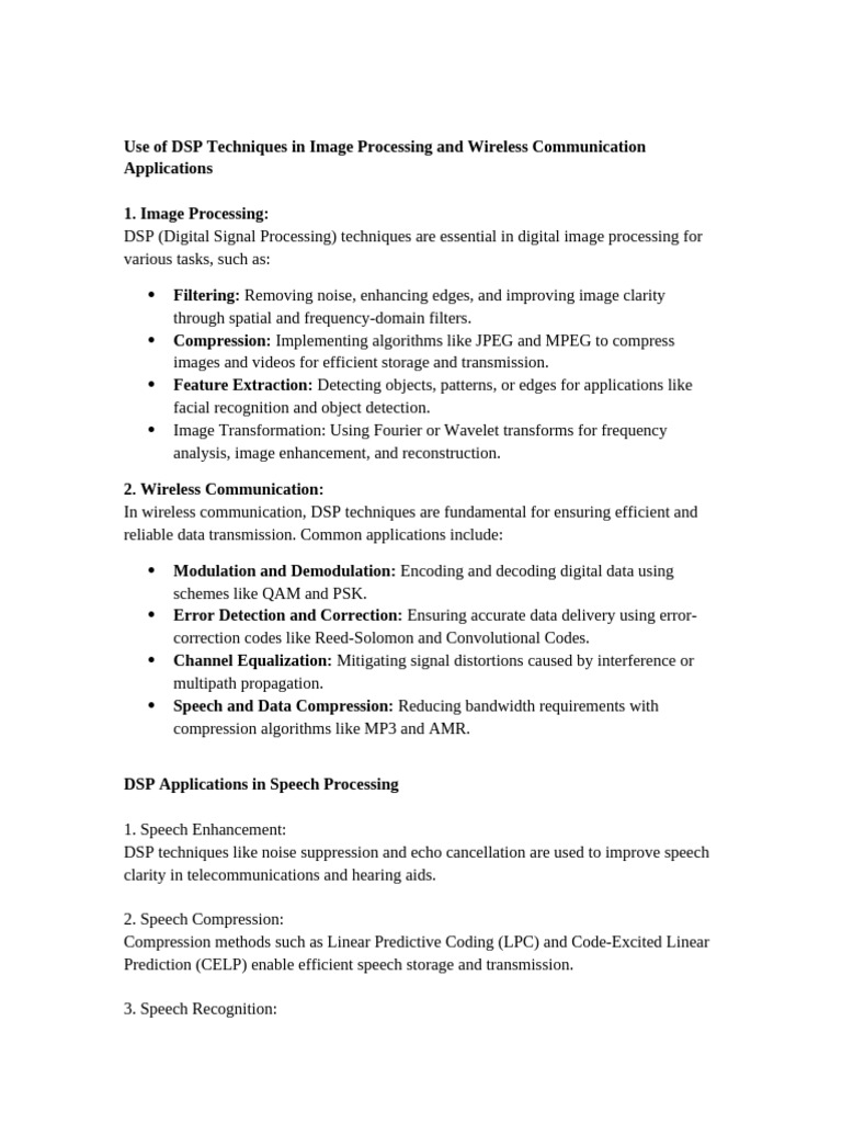 DSP Techniques Applications | PDF