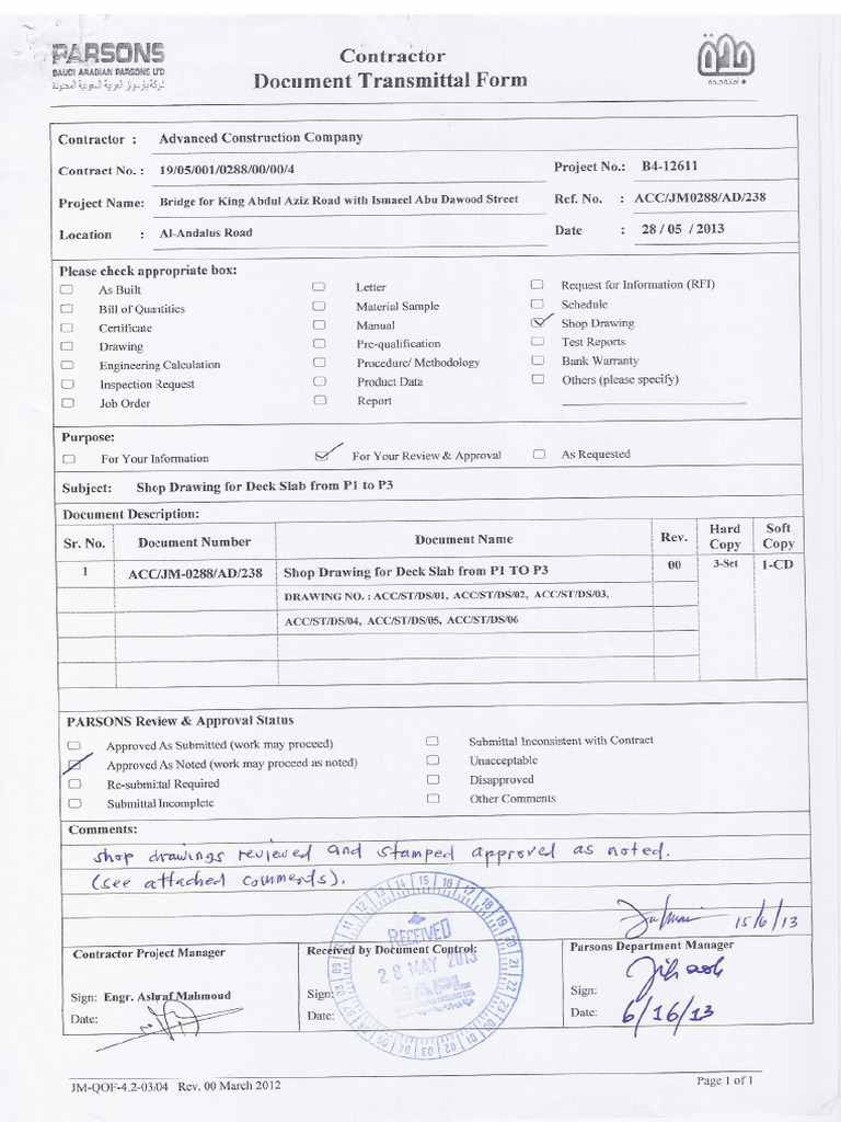 238 - Shop Drawing For Deck Slab From P1 To P3 | PDF