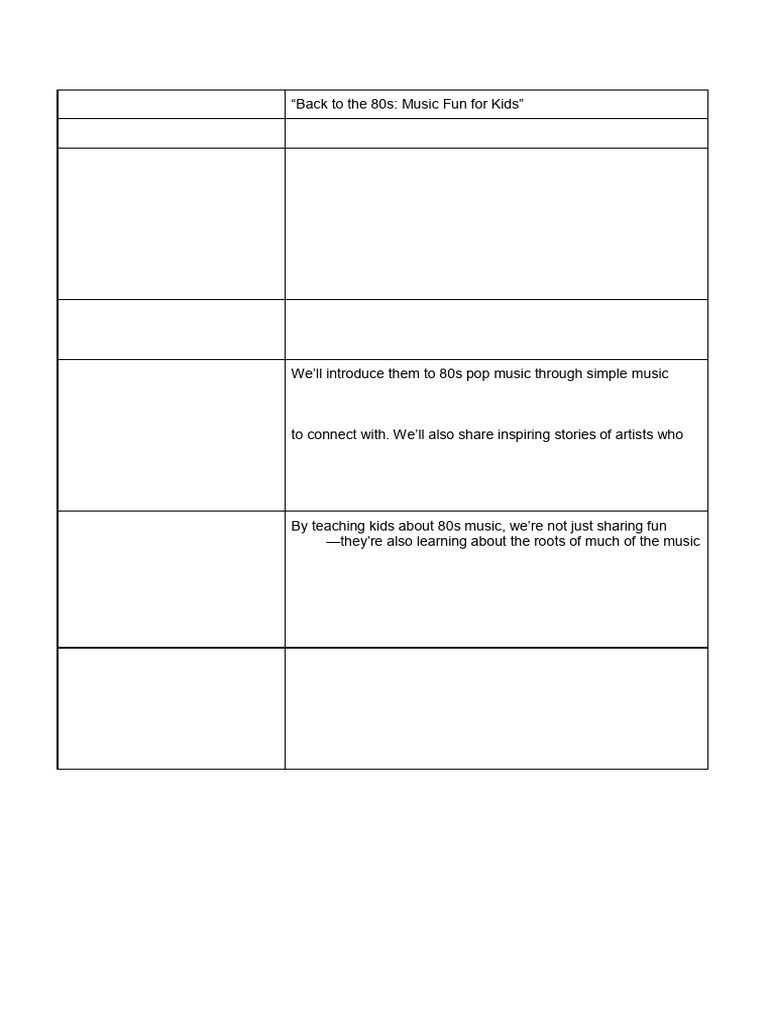 Week 2 Project proposal template (1) | PDF | Performing Arts