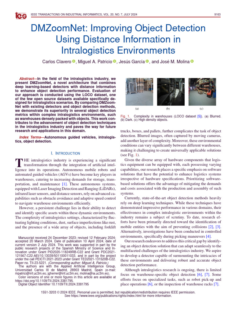DMZoomNet Improving Object Detection Using Distance Information in Intralogistics Environments ...