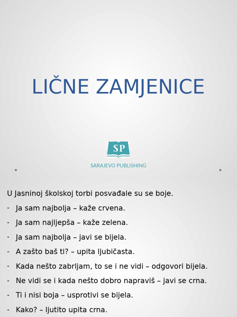 Licne Zamjenice | PDF