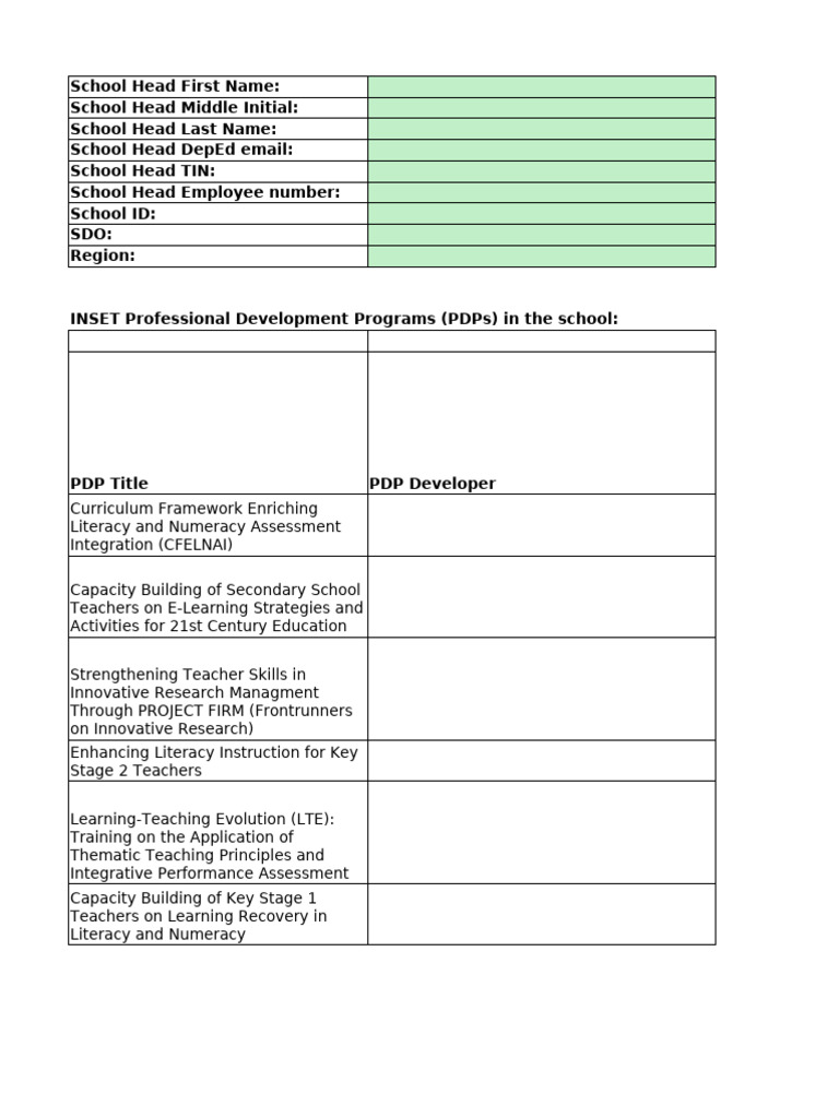 INSET Professional Development Programs | PDF | Schools | Teachers