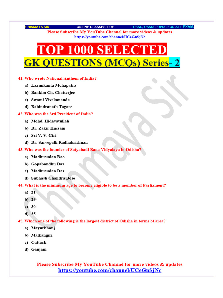 Top 1000 GK Mcqs Series 2 | PDF