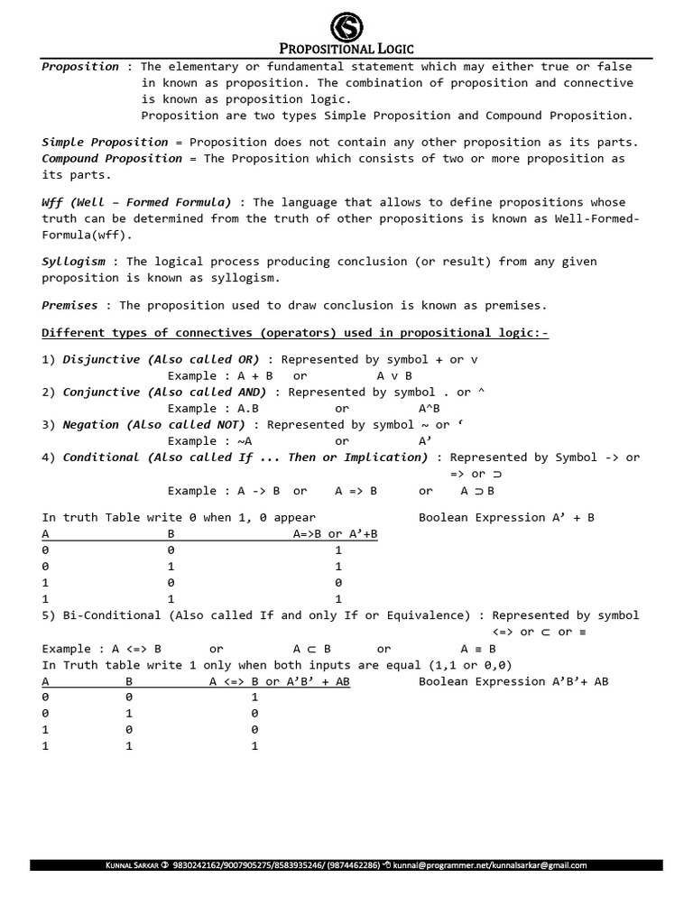 Propositional Logic | PDF | Logic | Semantics