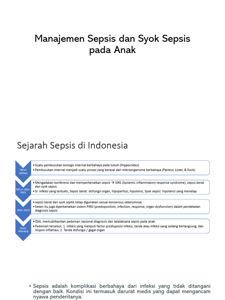 Manajemen Sepsis Dan Syok Sepsis Pada Anak 240824 | PDF
