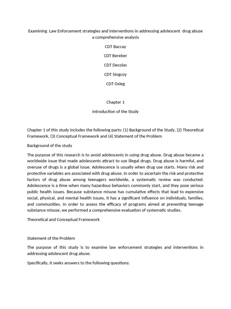 Baccay, Bereber, Osleg, Singcoy, Decolas (1) | PDF | Substance Abuse | Adolescence