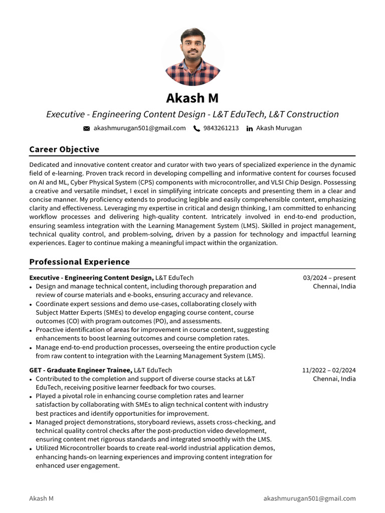 Akash M - Resume-1 | PDF | Educational Technology | Machine Learning