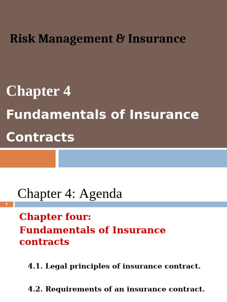 Risk Managemennt Chapter 4-BGC_2024 | PDF | Indemnity | Insurance