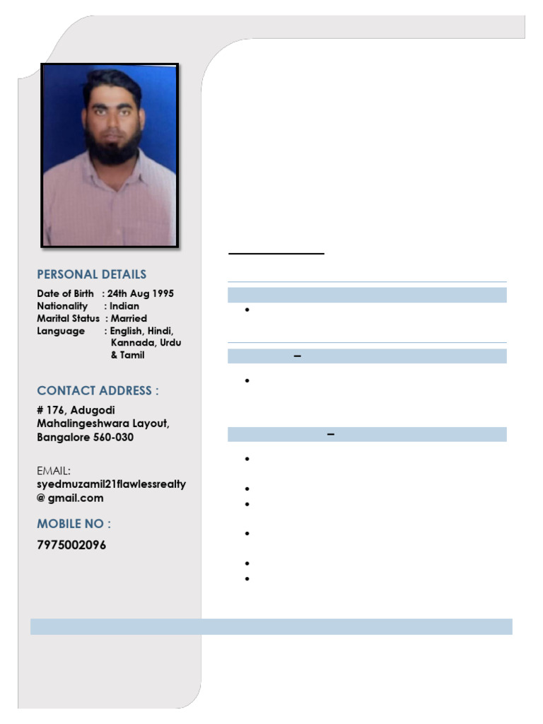 Mohammad Muzamil (Resume) | PDF | Business | Human Communication