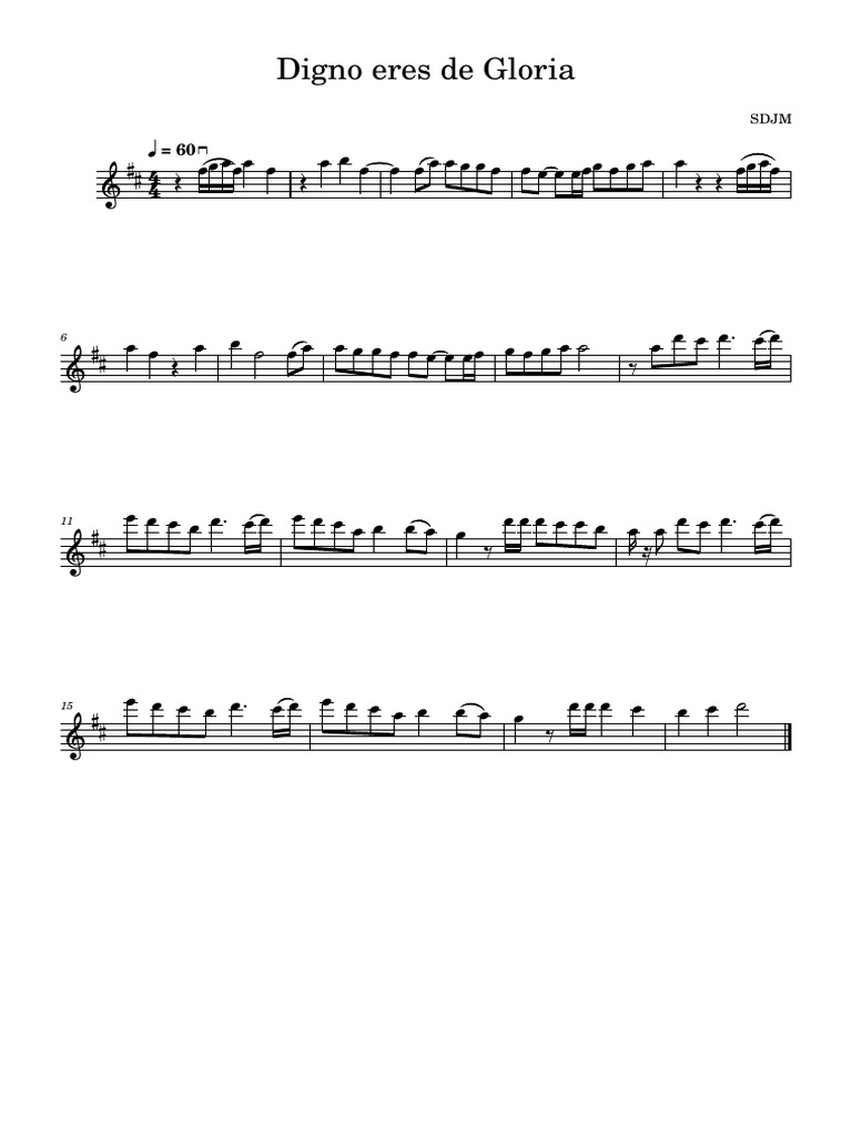 Digno Eres de Gloria Violin 1pdf | PDF