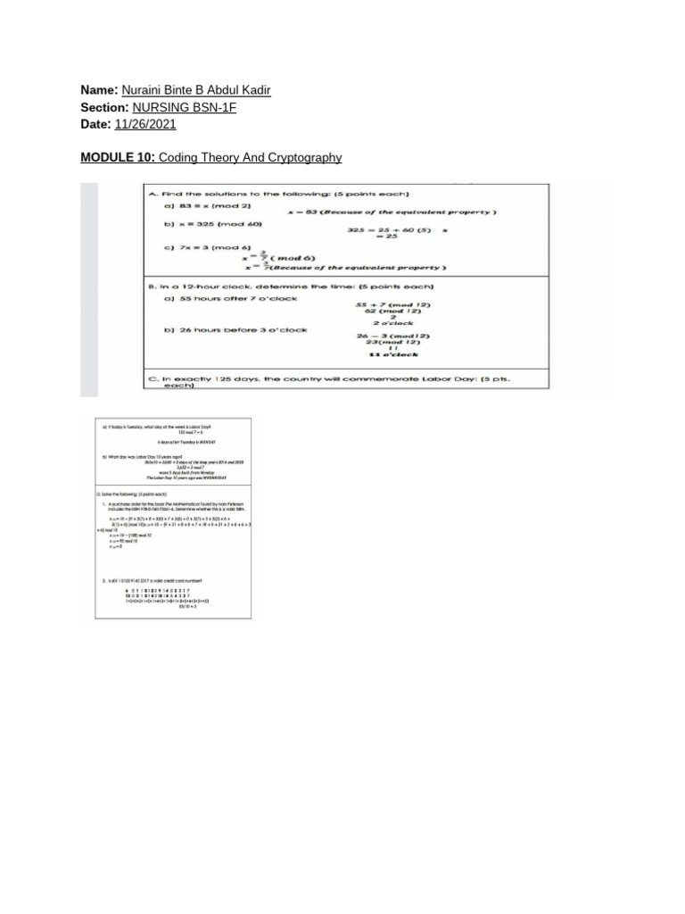 Module 10 Coding Theory And Cryptography Pdf