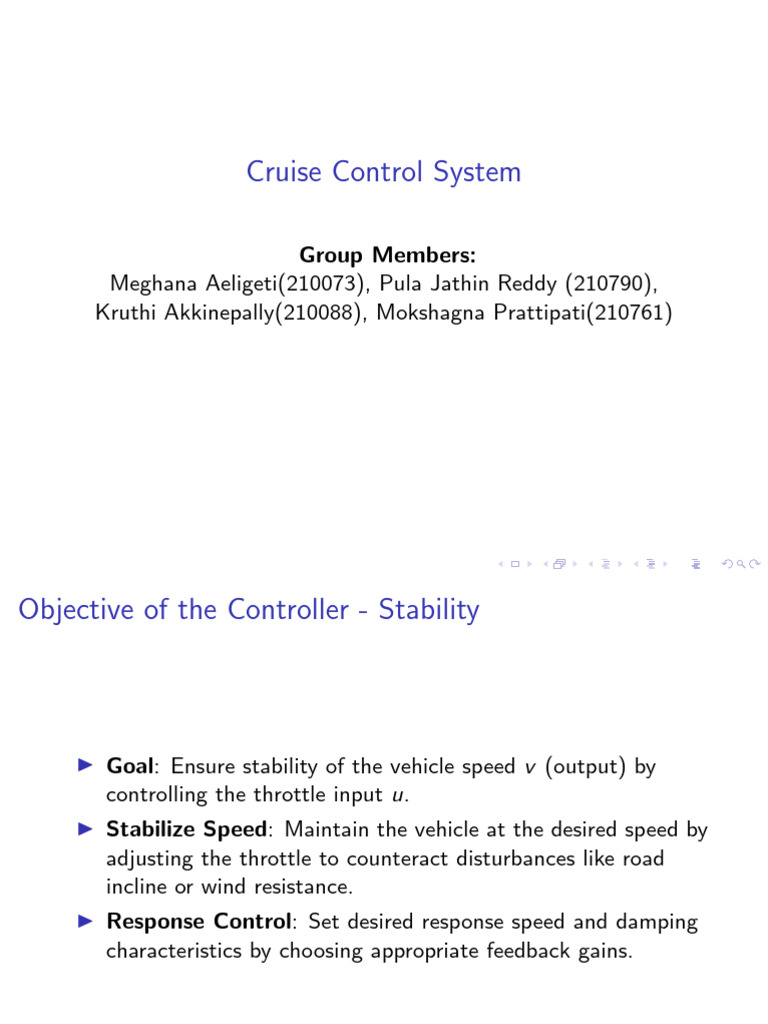 EE650 Cruise Control System | PDF | Control Theory | Damping
