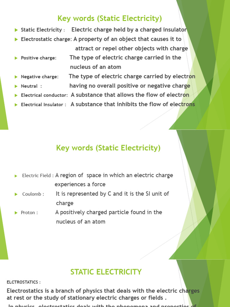 Static Electricity Overview and Applications | PDF | Electric Charge ...
