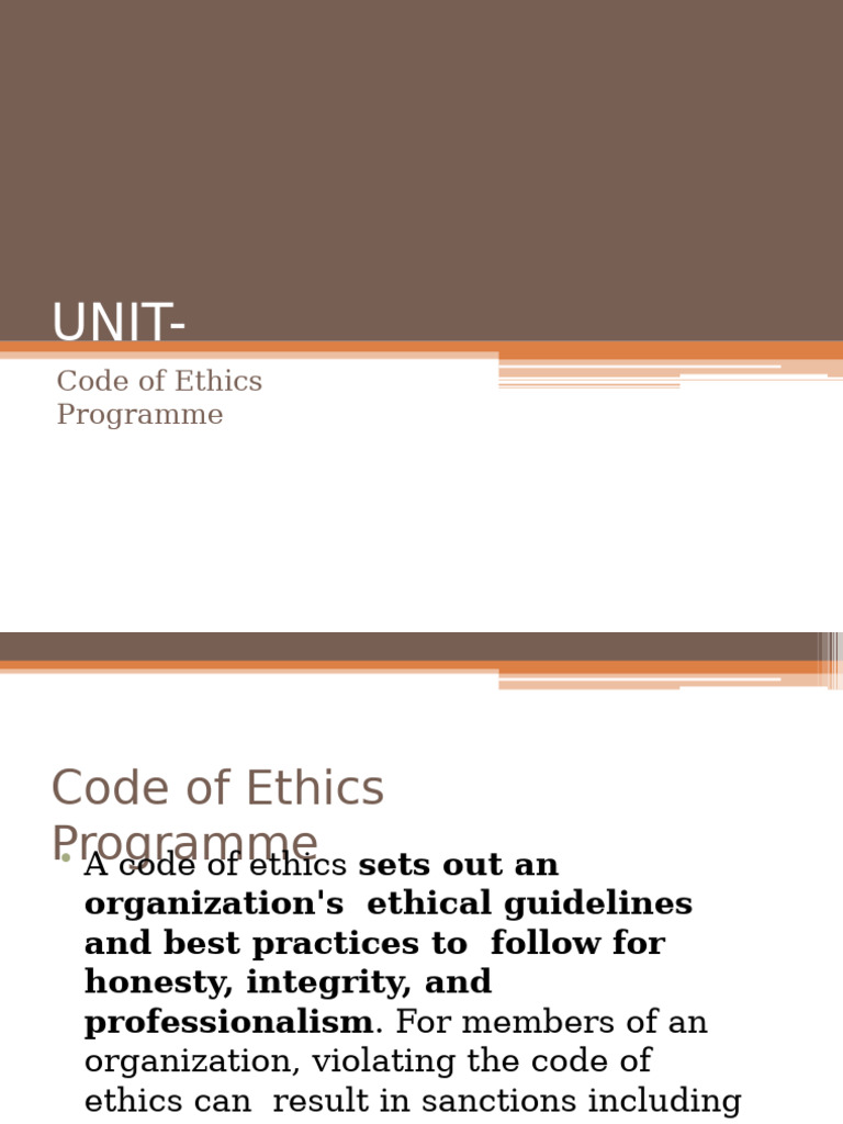 Unit-4 Code of Ethics | PDF | Social Psychology