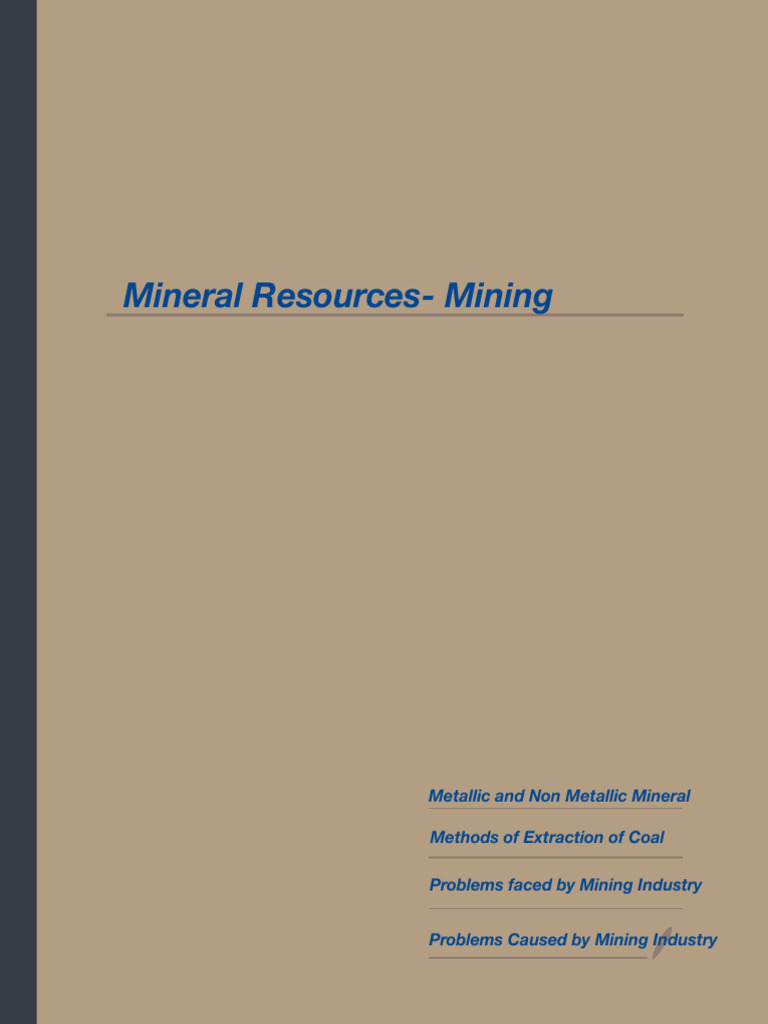 8.Mineral Resources | PDF | Mining | Coal