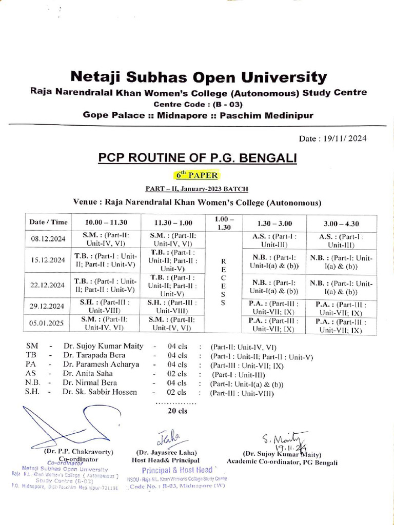 PGBG PCP Routine Paper 6 JAN 2023 Batch RNKWC | PDF