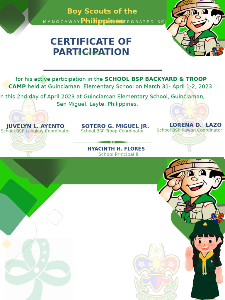 AIES BSP CERT | PDF | Outdoor Recreation | Outdoor Recreation Organizations