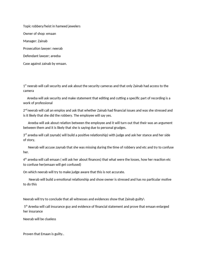 Mock Trial Script | PDF