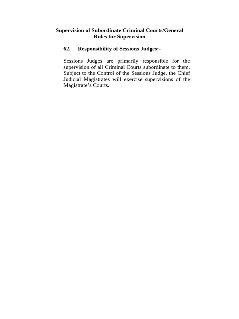 Supervision of Subordinate Criminal Courts | PDF