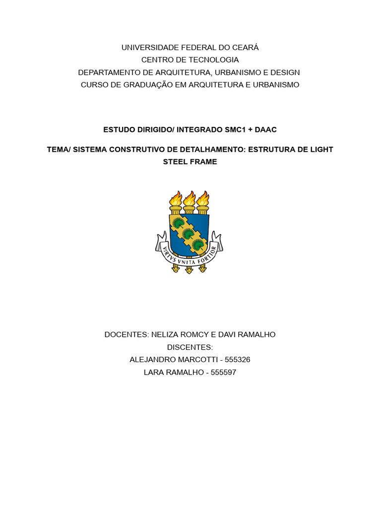 SMC1 EX02 - Light Steel Frame - Alejandro Marcotti e Lara Ramalho | PDF | Drywall