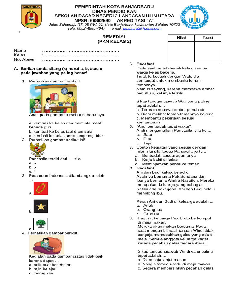 Soal Remedial PKN | PDF