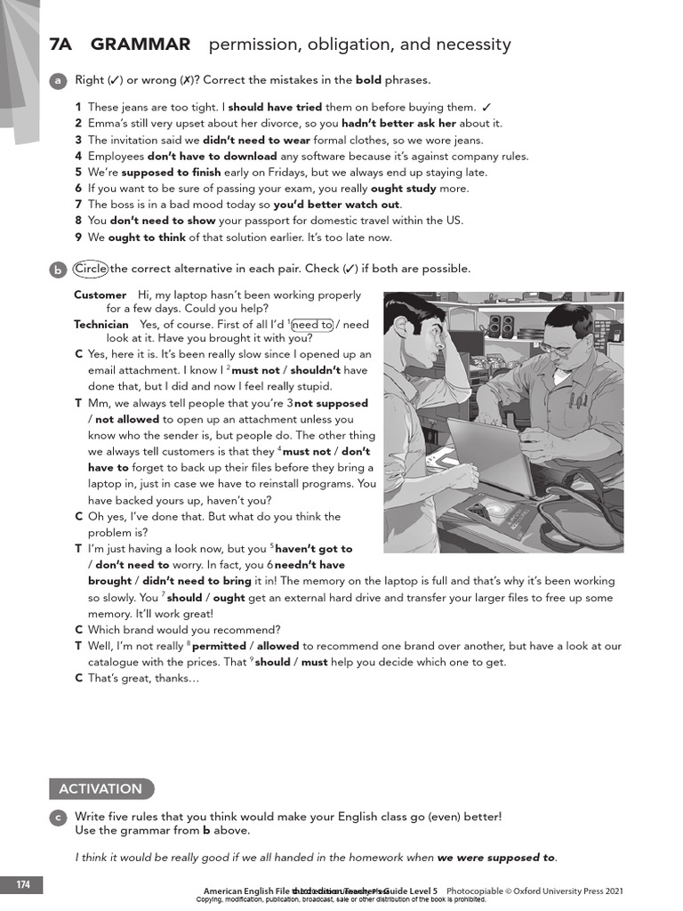 Grammar activity (7A) | PDF