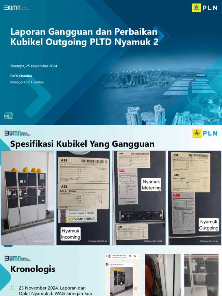 [ANB] Laporan Gangguan dan Perbaikan Kubikel Outgoing PLTD Nyamuk 2 | PDF