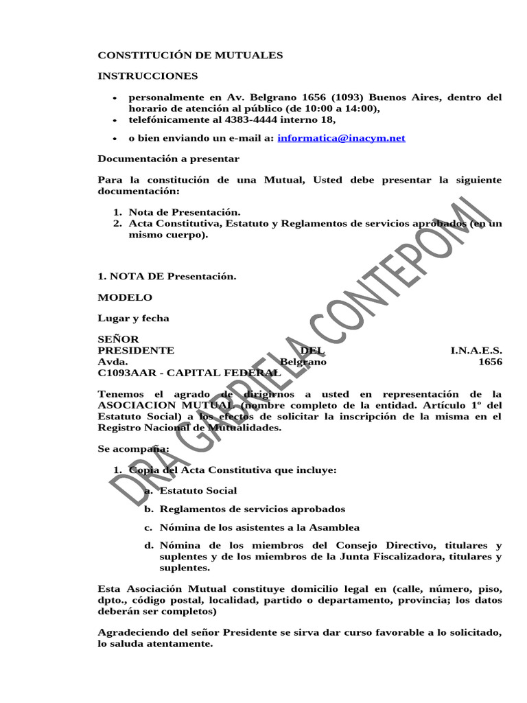 Constitución de Mutuales | PDF | Liquidación | Regulación