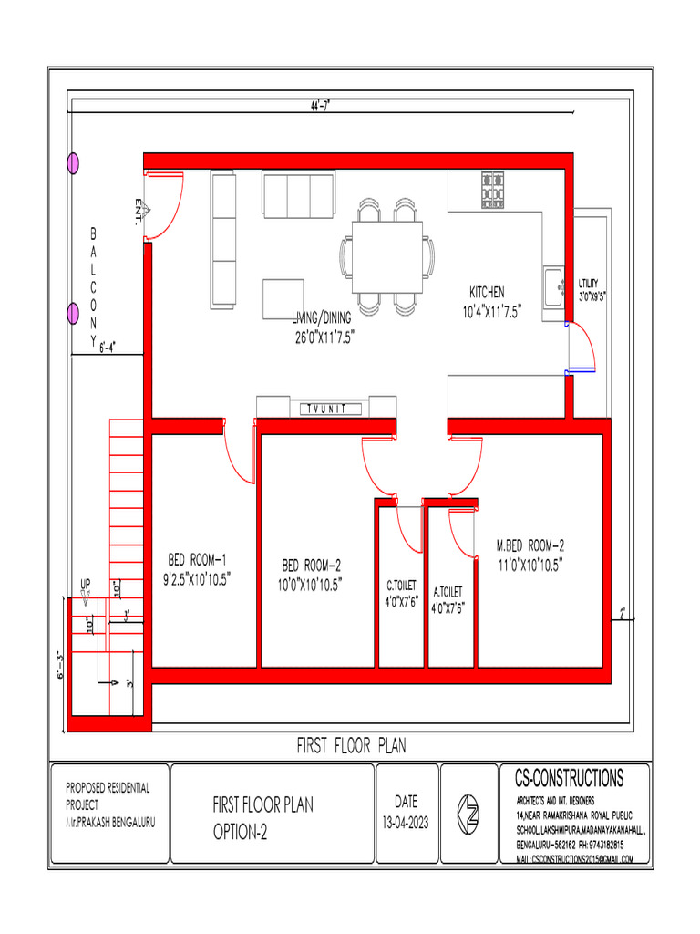 Proposed First Floor Plan-Option-2 | PDF