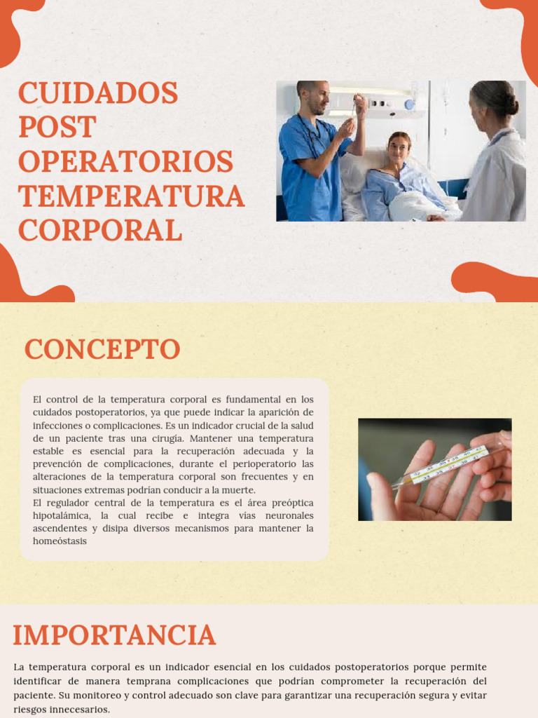 cuidados post operatorios (1) | PDF | Termorregulación | Causas de la muerte