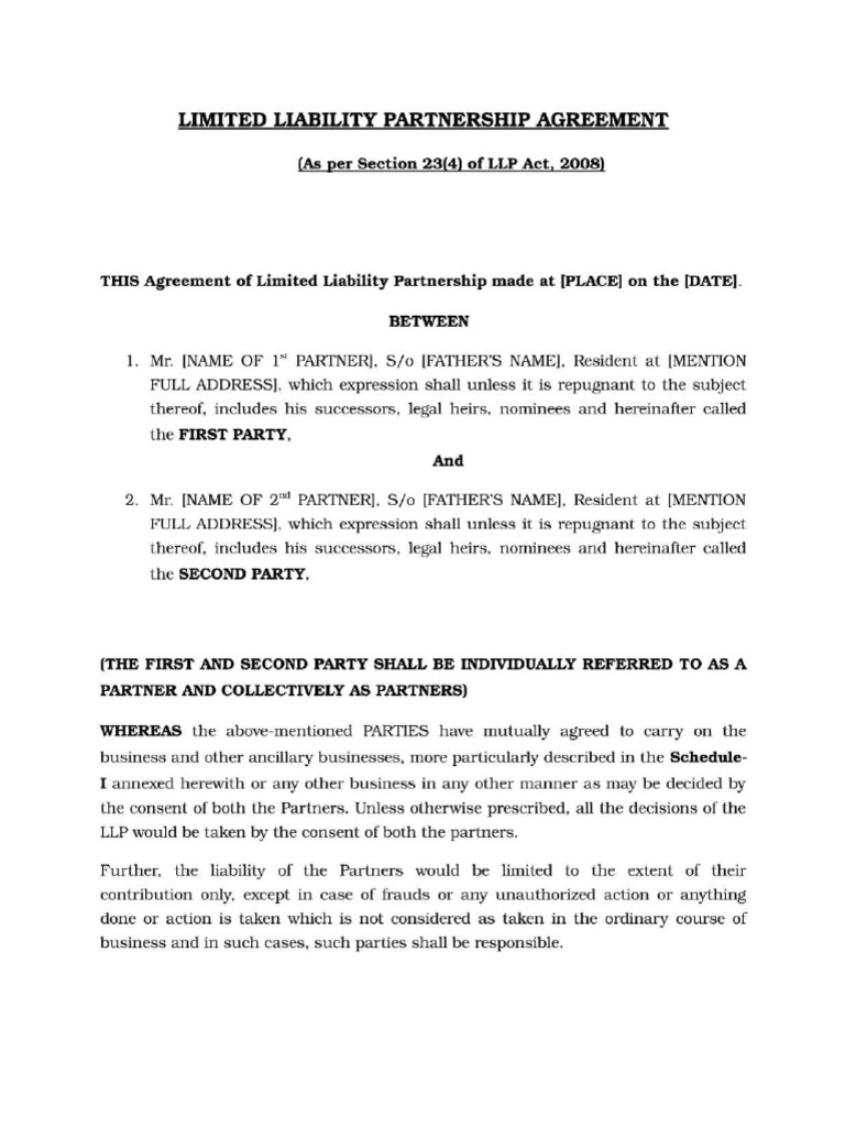 LLP-Agreement-Format | PDF